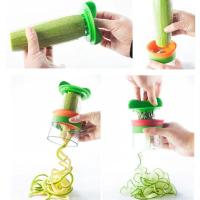 China 3 in 1 Manual Vegetable Spiralizer Cutter Coarse and Fine Julienne Slicing Set 8cm for sale
