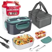 China Portable Electric Lunch Box 1.3kg Car Truck Food Warmer Heater with Insulation Bag for sale