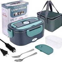 China 1.5L Stainless Steel Electric Food Warmer Lunch Box Portable Heated Lunch Container for sale