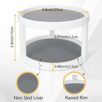 China 2 Layer Kitchen Spices Rotating Storage Rack 25cm Countertop Organizer for Spice Bottles and Toiletries for sale