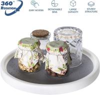 China 2 Layer Kitchen Spices Rotating Storage Rack 25cm Countertop Organizer for Spice Bottles and Toiletries for sale