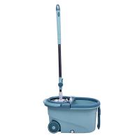 China 360 Degree Spin Mop with Stainless Steel Drying Basket 1kg Dual Compartment Bucket for sale