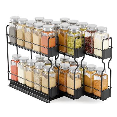 China Efficiently Organize Your Bathroom with 2 Layers Sliding Pull Out Spice Rack Organizer for sale