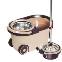 China 360 Degree Spin Mop with Stainless Steel Drying Basket 1kg Dual Compartment Bucket for sale