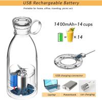 China Portable USB Rechargeable Mini Juicer Cup 400ml BPA-Free Plastic Blender for Smoothies for sale