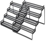 China 28.8x15.5x29.8cm 4 Tier Black Lacquer Spice Rack Organizer for Kitchen Countertop Bathroom Storage for sale
