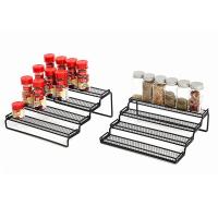 China 28.8x15.5x29.8cm 4 Tier Black Lacquer Spice Rack Organizer for Kitchen Countertop Bathroom Storage for sale