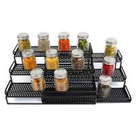 China Standing Type Kitchen Bathroom Living Room Countertop 3 Layers Retractable Spice Rack for sale