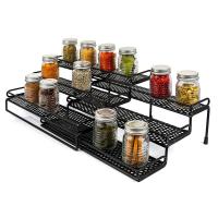 China Standing Type Kitchen Bathroom Living Room Countertop 3 Layers Retractable Spice Rack for sale