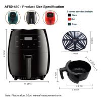 China Sunny 4.5L Digital Touchscreen Air Fryer 1200W No Oil Needed Plastic Home Kitchen Appliance for sale