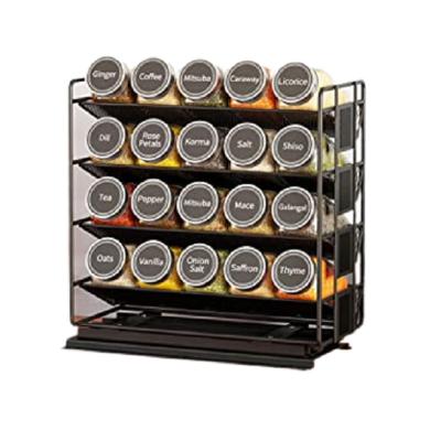 China 4 Layer Pull Out Spice Rack Organizer Heavy Duty Slide Out 25.6x13x26cm Black Iron Kitchen Cabinet Storage for sale