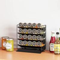 China 4 Layer Pull Out Spice Rack Organizer Heavy Duty Slide Out 25.6x13x26cm Black Iron Kitchen Cabinet Storage for sale