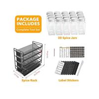 China 4 Layer Pull Out Spice Rack Organizer Heavy Duty Slide Out 25.6x13x26cm Black Iron Kitchen Cabinet Storage for sale