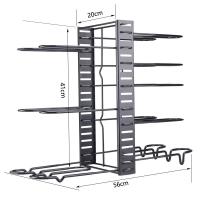 China Adjustable Kitchen Cabinet Pot and Pan Organizer 8 Tier Rack with 3 DIY Methods for sale