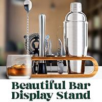 China 10 in 1 Stainless Steel Cocktail Shaker Set 750ml with Wooden Stand Bar Tools for sale