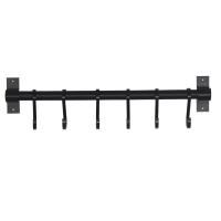 China Aluminum Wall Mounted Spice Rack 30cm 5 Hooks Non Perforated Kitchen Utensil Storage for sale