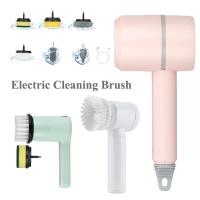 China 5 in 1 Electric Cleaning Brush with Interchangeable Sponge Head 400g Lightweight for Bathroom Kitchen Sink for sale