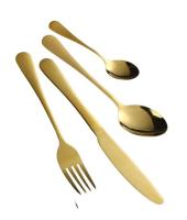 China 410 Stainless Steel Cutlery Set 4 Piece Knife Fork Spoon for Restaurant Hotel Steak Cake for sale