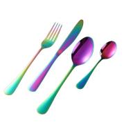 China 410 Stainless Steel Cutlery Set 4 Piece Knife Fork Spoon for Restaurant Hotel Steak Cake for sale