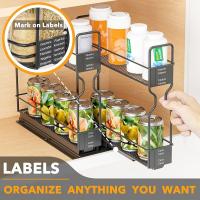 China Customized Logo Kitchen Spice Bottle Jars 2 Layers Slide Storage Rack for Home Cabinet for sale