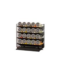 China 25.6*13*26cm Black Kitchen Sliding Rail Spice Rack Multi-Layer Storage Iron Organizer for sale