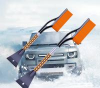 China Detachable Car Window Snow Ice Scraper Brush 225g with Foam Grip Pivoting Head for sale
