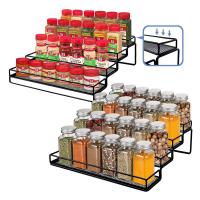 China Iron Baked Lacquer 4 Tier Step Spice Rack Organizer for Cabinet 28.8cm for sale