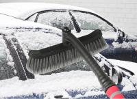China Detachable Car Window Snow Ice Scraper Brush 225g with Foam Grip Pivoting Head for sale