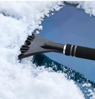 China Detachable Car Window Snow Ice Scraper Brush 225g with Foam Grip Pivoting Head for sale