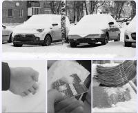 China Detachable Car Window Snow Ice Scraper Brush 225g with Foam Grip Pivoting Head for sale