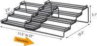 China Iron Baked Lacquer 4 Tier Step Spice Rack Organizer for Cabinet 28.8cm for sale