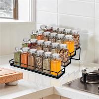 China Iron Baked Lacquer 4 Tier Step Spice Rack Organizer for Cabinet 28.8cm for sale