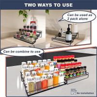 China Iron Baked Lacquer 4 Tier Step Spice Rack Organizer for Cabinet 28.8cm for sale