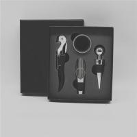 China Stainless Steel Corkscrew Wine Opener Set 4 Piece Gift Box with Red Seahorse Knife for sale