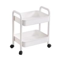 China Functional Design Two Tier Storage Shelf With Wheels for Kitchen Bathroom and Bedroom for sale