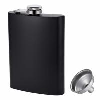 China Leather Covered Stainless Steel Wine Flask 8oz 93x122mm Outdoor Hip Flask for Men for sale