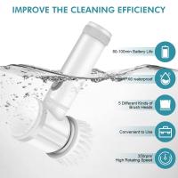 China 8 in 1 Electric Spin Scrubber 400g Lightweight Cleaning Brush for Kitchen Bathroom Sink for sale