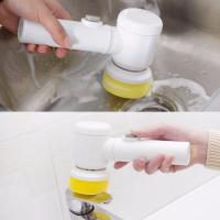 China 8 in 1 Electric Spin Scrubber 400g Lightweight Cleaning Brush for Kitchen Bathroom Sink for sale