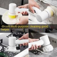 China 8 in 1 Electric Spin Scrubber 400g Lightweight Cleaning Brush for Kitchen Bathroom Sink for sale