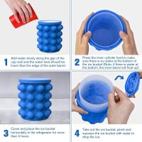 China Stocked Modern Design Silicone Ice Cube Bucket for Space Saving Food Grade Material for sale