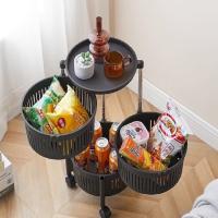 China Standing Type 3 Layers Metal Round Pantry Storage and Organization for Kitchen Cabinet for sale