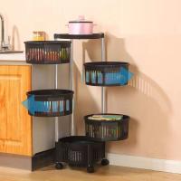 China Standing Type 3 Layers Metal Round Pantry Storage and Organization for Kitchen Cabinet for sale