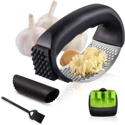 China Food Grade Stainless Steel Garlic Press 11x5.1x7.2cm Kitchen Gadget Rocker Mincer for sale
