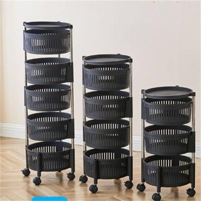China 4 Layer Multifunctional Pantry Storage Rack 31.5x31.5x88cm Black PP Stainless Steel Kitchen Cabinet Organizer for sale