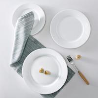 China Stocked White Ceramic Dinner Plates for Restaurant Hotel Dinnerware Collection for sale