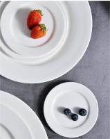 China Stocked White Ceramic Dinner Plates for Restaurant Hotel Dinnerware Collection for sale