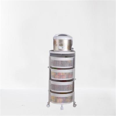China 3 Layer Rotating Vegetable Shelving Kitchen Storage Rack 31.5x31.5x88cm PP Stainless Steel for sale
