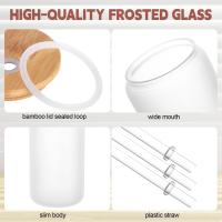 China 16oz Frosted Beer Glass with Bamboo Lid and Straw for Sublimation Gifts for sale