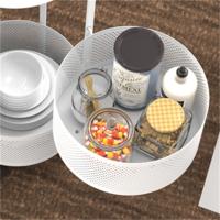 China 3 Layer Rotating Vegetable Shelving Kitchen Storage Rack 31.5x31.5x88cm PP Stainless Steel for sale