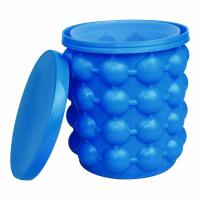 China Custom Logo Portable Half Round Ice Chips Ice Bucket with Lid 13cm TPE PP for Pub Party for sale